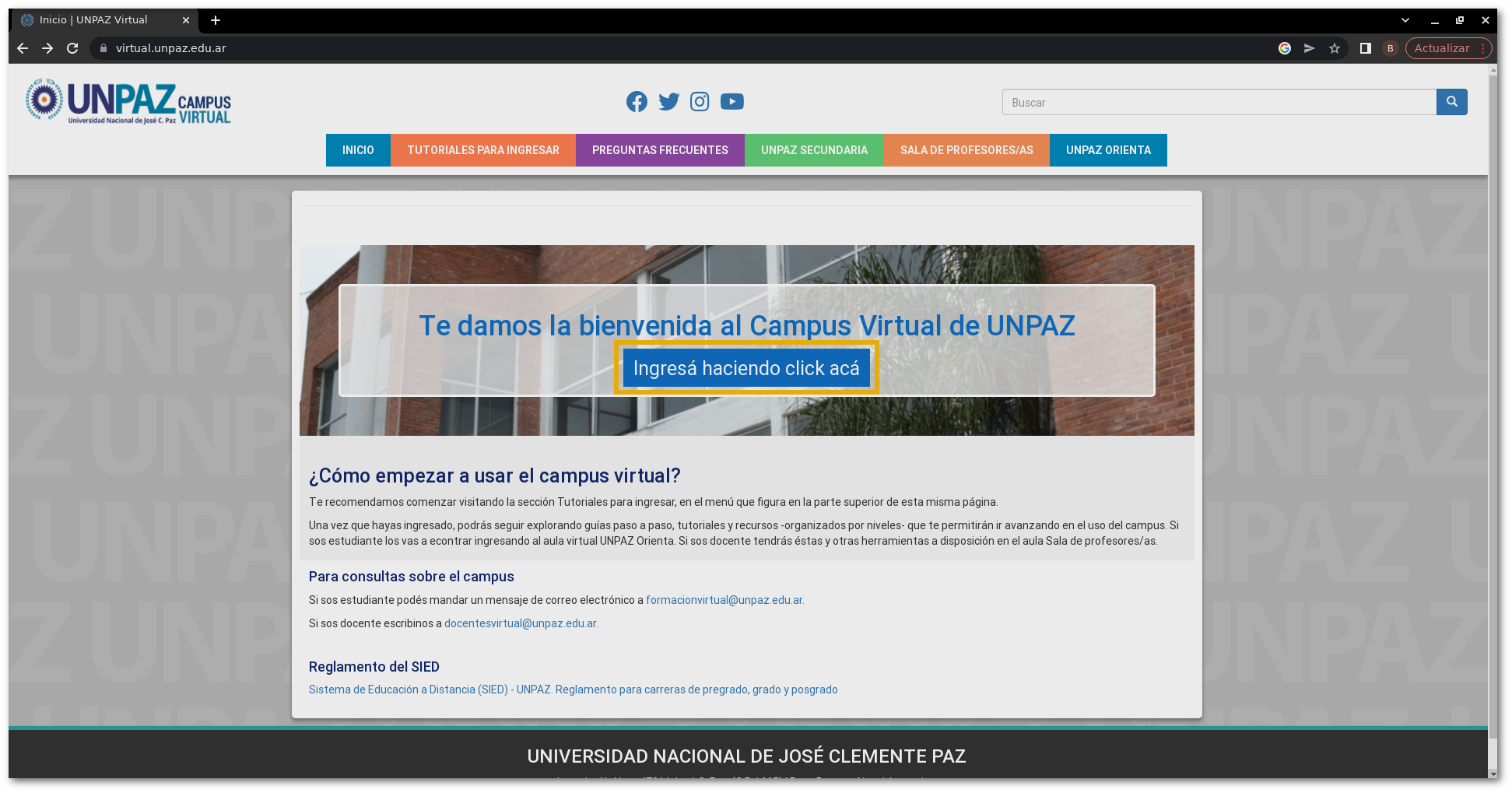 ¿Cómo entrar a mis aulas? | UNPAZ Virtual
